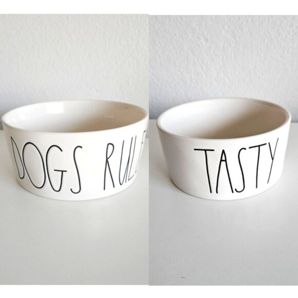 Rae Dunn | Dog | New Rae Dunn Dog Dogs Rule Tasty Set Pet Bowls For ...